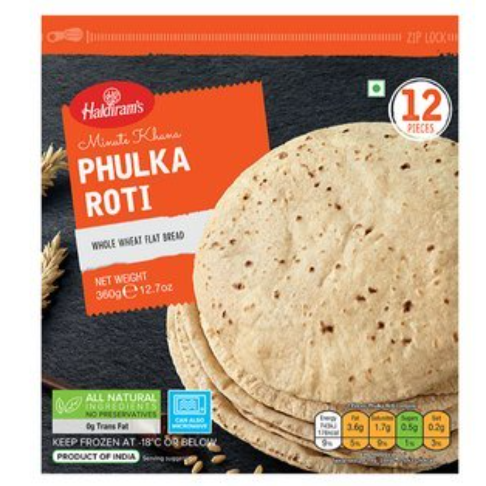 Frozen Haldiram's Phulka Roti (12pcs) 360gm - Only Berlin Delivery