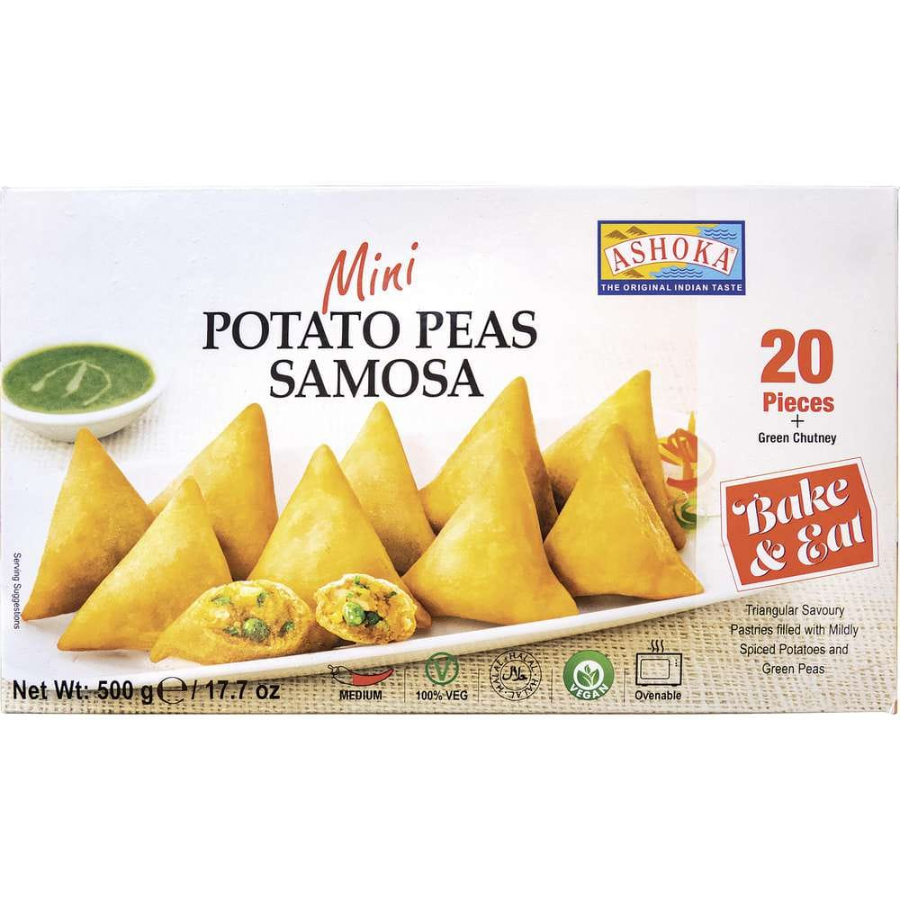 Frozen Ashoka Mini Potato Peas Samosa (20 pcs) 400gm - Only Berlin ...